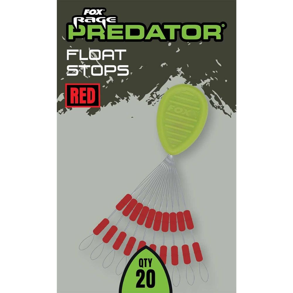 Fox Rage Predator Float Stops Red x20